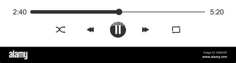 Audio Or Video Player Progress Loading Bar With Time Slider Pause
