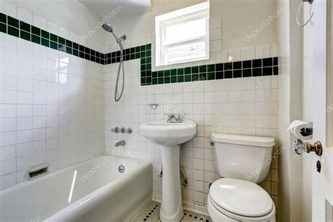 White Empty Bathroom With Small Window Stock Photo By Iriana W