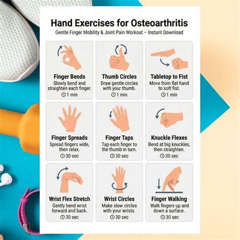 Hand Exercises For Osteoarthritis Pdf Arthritis Relief Printable