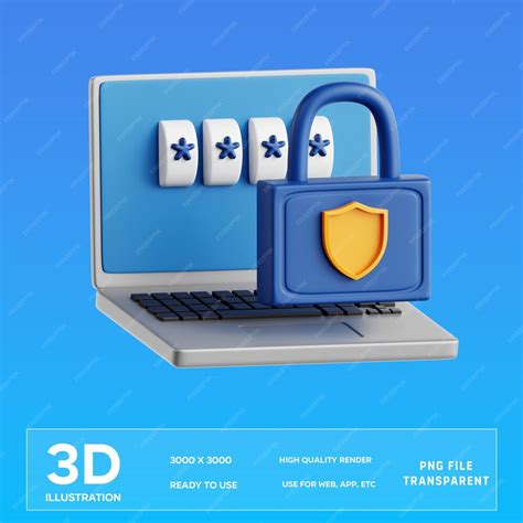 Premium Psd Psd Password Protection 3d Illustration