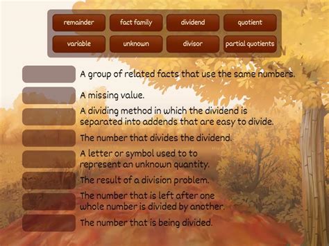 Divide By A One Digit Divisor Vocabulary Une Las Parejas