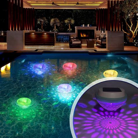 Kumdkd Floating Pool Lights Solar Powered 4 Vibrant Rgb Colors Pool