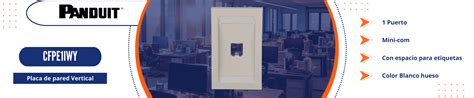 PANDUIT CFPE1IWY Placa De Pared Vertical 1 Puerto Mini
