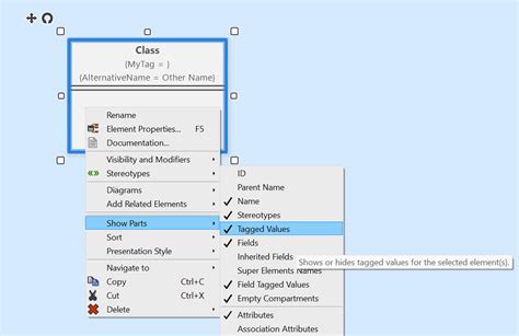 Tagged Values For Diagram Elements Software Ideas Modeler