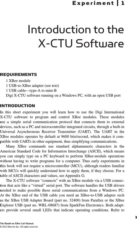 The Hands On Xbee Lab Manual
