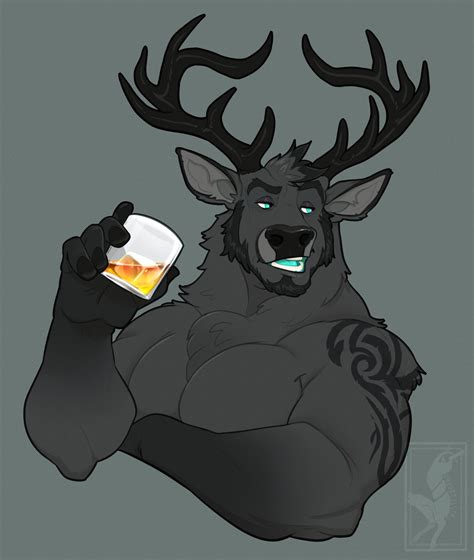 The Big Imageboard Tbib Anthro Antlers Beard Beverage Black Body