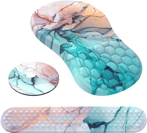 Haocoo Ergonomic Mouse Pad With Wrist Rest And Keyboard Pad Set Wrist Rest For