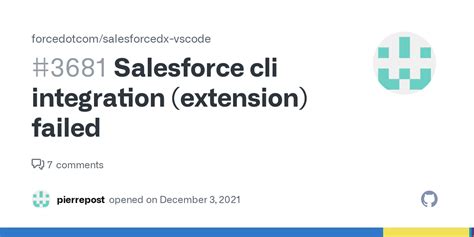 Salesforce Cli Integration Extension Failed · Issue 3681 · Forcedotcomsalesforcedx Vscode