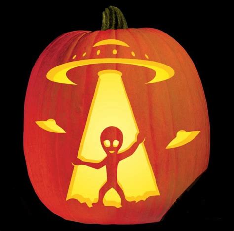 Alien Ufo Halloween Pumpkin Carving Pattern To Download Pdf Pattern