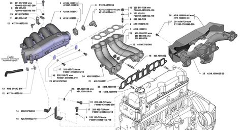 Газопроводы впускной и выпускной УМЗ 4216 евро 4 ГАЗель Бизнес