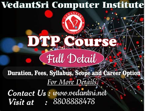 All About Dtp Course Duration Fees Syllabus Scope Career Option Vedantsri