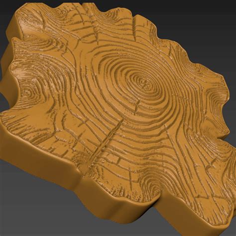 Stump Wood Slice Relief 3d Model By 3drelief