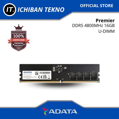 Adata Premier Ddr5 4800mhz 16gb U Dimm Memory Ram Module Single Lazada Ph