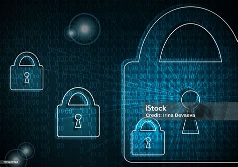 디지털 잠금 가드 바이너리 코드 기호입니다 글로벌 네트워크 배경 사이버 보안에 대한 추상적 인 보안 기술 가상현실에 대한 스톡 벡터 아트 및 기타 이미지 Istock