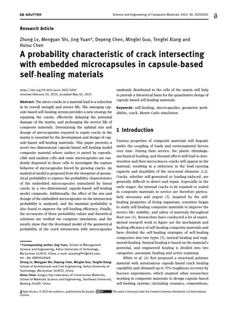 A Probability Characteristic Of Crack Intersecting With Embedded