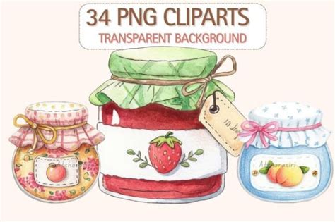 Cute Jam Jar Clipart Set Graphic By Atcharasiri Whimsy Colors