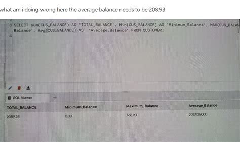 Solved What Am I Doing Wrong Here The Average Balance Needs