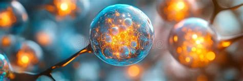 Glowing Network Interconnected Spheres Of Light And Energy Nanotechnology Backdrop Stock