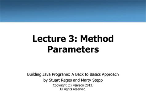 Lecture 3 Method Parameters Ppt Download