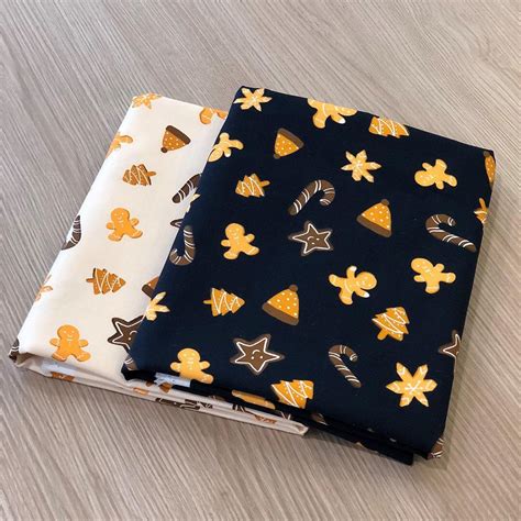 나만의 원단 리얼패브릭 크리스마스 시즌에 귀여운 쿠키를 패턴으로 디자인 했습니다 진저쿠키맨 트리