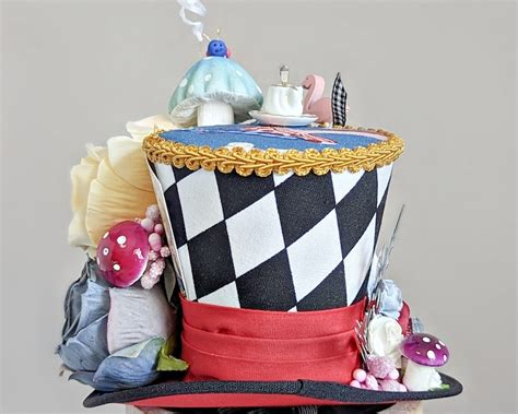 Alice Mini Top Hat Alice In Wonderland Mad Hatter Hat Etsy