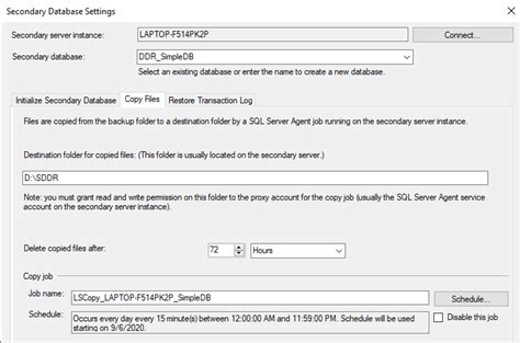 Data Disaster Recovery With Log Shipping