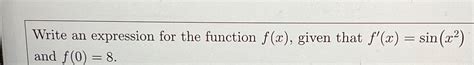Solved Write An Expression For The Function F X Given Chegg Com