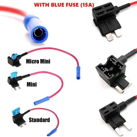 Car Motor Mini Micro Standard Small Medium Fuse Blade Adapter Cable Add A Circuit Fuse Holder