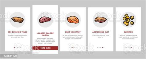 감자 달콤한 음식 참마 오렌지 온보딩 아이콘 세트 벡터 구이에 대한 스톡 벡터 아트 및 기타 이미지 구이 굽기 노랑 Istock