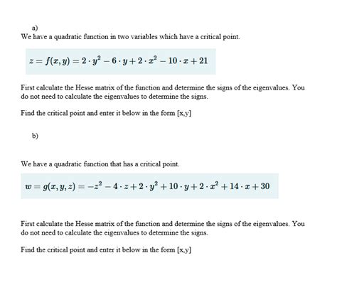 Solved A We Have A Quadratic Function In Two Variables Chegg Com