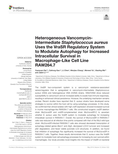 Pdf Heterogeneous Vancomycin Intermediate Staphylococcus Aureus Uses