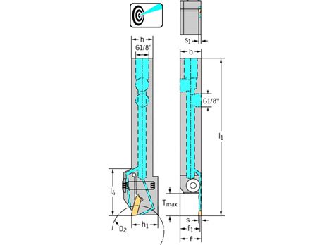 WALTER G1011 1212L 2T12GX16 P Shank Tool Radial Grooving G1011 P