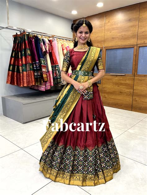 South Indian Festival Traditional Half Saree Fabcartz