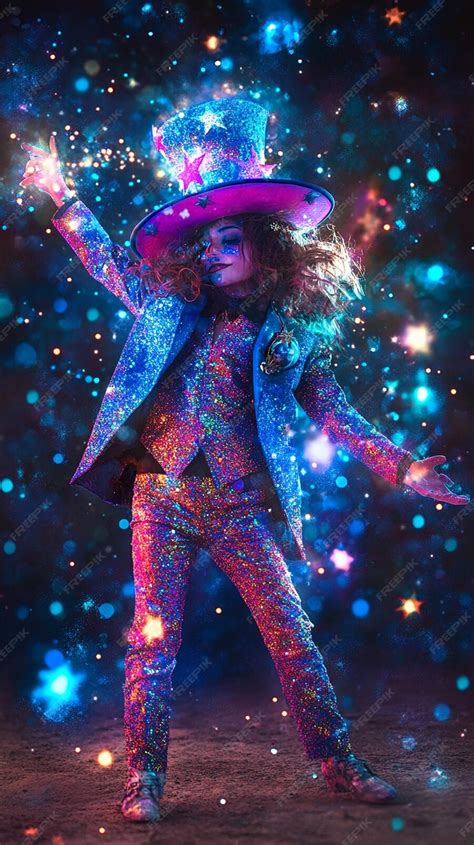 Burning Man Style Cosmic Girl Named Pixie Dust Premium Ai Generated Image