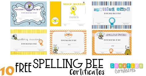 Free Spelling Bee Certificate Templates Customize Online