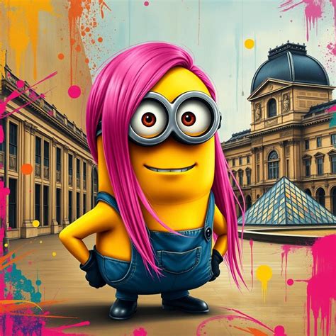 Mona Lisa Minion In Paris Louvre Museum Masterpiec Ai Art
