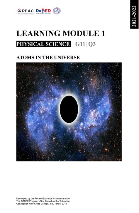 Grade 11 Physical Science Module 1 Q3 Learning Module 1 Physical