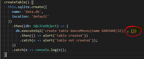 Ionic Cannot Create Table Sqlite Ionic Stack Overflow