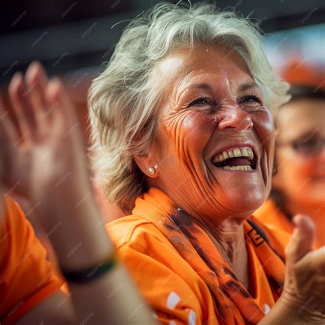 Premium Ai Image Dutch Female Football Soccer Fans In A World Cup