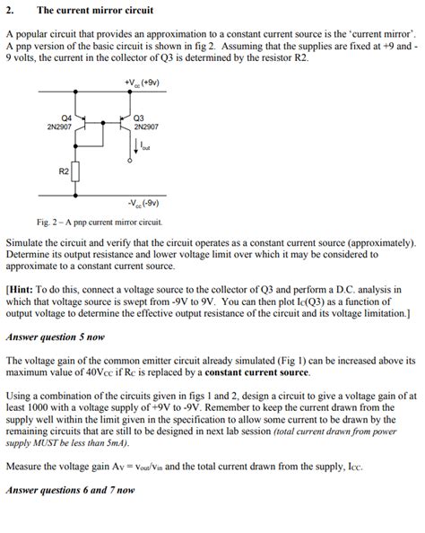 The Current Mirror Circuit A Popular Circuit That Chegg