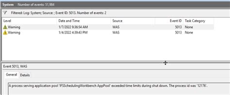 PSO Workbench Freezing Randomly Lots Of Invalid Sessions Warning Messages In Event Log IFS