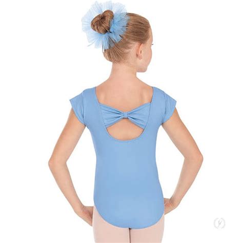 Eurotard 44286 Girls Bow Back Cap Sleeve Leotard With Tactel® Microfiber