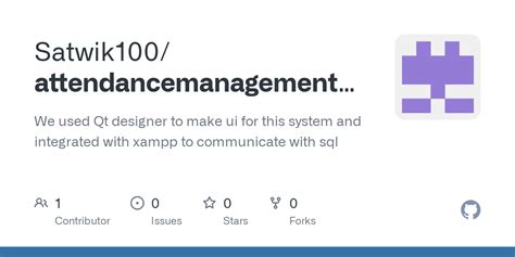 GitHub Satwik Attendancemanagementsystem We Used Qt Designer To Make Ui For This System