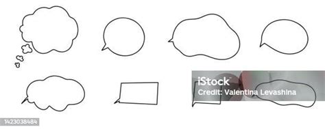손으로 그린 말풍선 스케치 만화 구름 모양입니다 손으로 그린 낙서 스타일 말풍선 채팅 메시지 요소 인용 텍스트 흰색 배경에 벡터 그림입니다 Brand Name Online