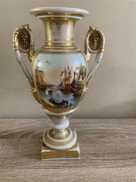 Vase En Porcelaine De Paris Empire Sc Nes De Bateaux Et Galante Eur Picclick Fr