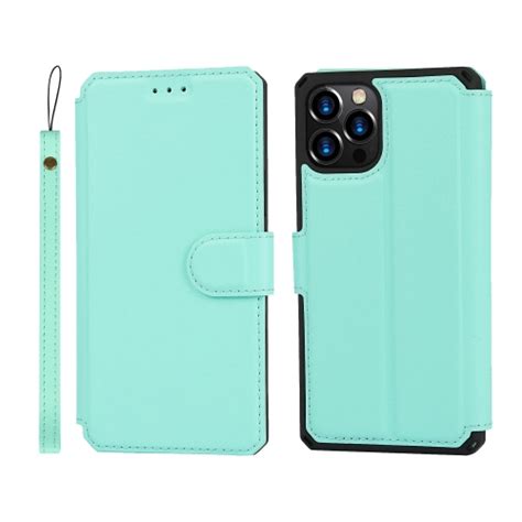 Iphone 12 Pro Max 일반 질감 가로 플립 Pu 가죽 케이스홀더 및 카드 슬롯 및 포토 프레임 및 지갑 및 스트랩 포함블루