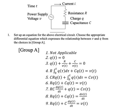 Solved Set Up An Equation For The Above Electrical Circuit Chegg Com