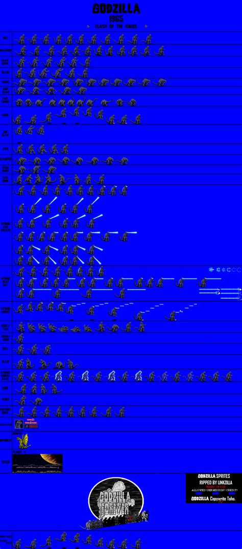 Godzilla 65 Sprite Sheet By Linkzilla On Deviantart