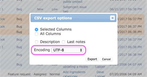 Feature 26279 Allow Switching The Encoding To Utf 8 When Exporting To