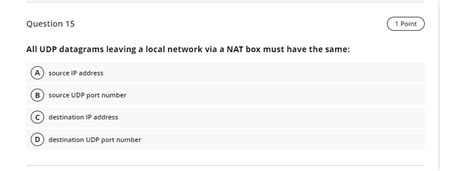solved question 15 1 point all udp datagrams leaving a local
